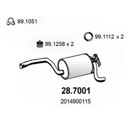 Asso Endschalld&auml;mpfer 28.7001 f&uuml;r MERCEDES-BENZ 2014903215 2014901101 2014902415