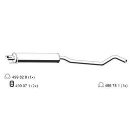 Ernst Mittelschalld&auml;mpfer 012201 f&uuml;r GENERAL MOTORS OPEL 5852128 09129948 5852296