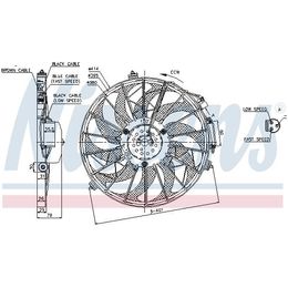 NISSENS L&uuml;fter, Motork&uuml;hlung 85648 &Oslash;380mm 380mm f&uuml;r ALPINA BMW 64541388558 17401466179 64541388559