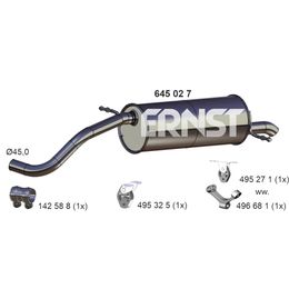 Ernst Endschalld&auml;mpfer 645027 f&uuml;r SEAT VAG 6Q6253609AQ 6Y6253609 6Q6253609L