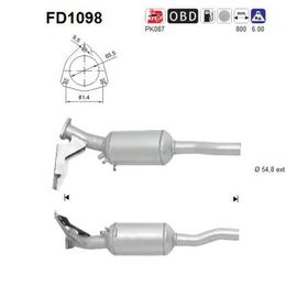 AS Ru&szlig;-/Partikelfilter, AbgASanlage FD1098 f&uuml;r AUDI 4F0254800HX