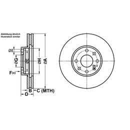 ATE Bremsscheibe PowerDisc 24.0324-0152.1 vorne rechts links bel&uuml;ftet 256mm f&uuml;r VAUXHALL OPEL 9117677 569059