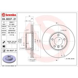 Brembo Bremsensatz-Vorn und hinten SG00000ES0 Bremsensatz, Scheibenbremse vorne rechts links innenbel&uuml;ftet 300mm f&uuml;r BMW (BRILLIANCE) 34216855657 3421