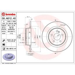 Brembo Bremsensatz-Hinterachse COATED DISC LINE / STANDARD IK3EBYLGI5 Bremsensatz, Scheibenbremse hinten rechts links voll 300mm f&uuml;r MERCEDES-BENZ A00