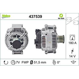 Valeo Generator REMANUFACTURED PREMIUM 437539 14V 180A f&uuml;r JEEP MERCEDES-BENZ CHRYSLER 4801250AC 4801250AD 4801250AA