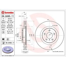 Brembo Bremsensatz-Vorn und hinten SG00000EHF Bremsensatz, Scheibenbremse vorne rechts links innenbel&uuml;ftet 322mm f&uuml;r MITSUBISHI TOYOTA SUBARU NISSAN M