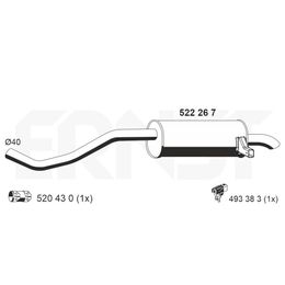 Ernst Endschalld&auml;mpfer 522267 f&uuml;r RENAULT 8200385656 8200385655
