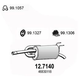 Asso Endschalld&auml;mpfer 12.7140 f&uuml;r FIAT 46830118