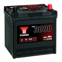 Yuasa YBX3000 - SMF 12V 50Ah 400A YBX3108 Starterbatterie f&uuml;r HYUNDAI KIA TOYOTA MAZDA 01579A105K CMF45L-BCI E3710050C0