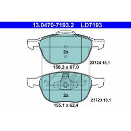 ATE Bremsensatz, Scheibenbremse Bremsensatz-Vorn und Hinten SG00000D7R Hinterachse bel&uuml;ftet 278mm 11mm f&uuml;r Volvo Ford Opel Vaughall GM MAZ