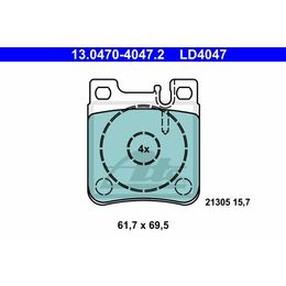 ATE Bremsensatz, Scheibenbremse 1420-42667 hinten rechts links voll 290mm f&uuml;r MERCEDES-BENZ CHRYSLER 0024200520 2104231012 0034204920