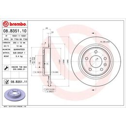 Brembo Bremsensatz-Hinterachse COATED DISC LINE / STANDARD IJZJSG5M14 Bremsensatz, Scheibenbremse hinten rechts links voll 292mm f&uuml;r VAUXHALL OPEL CHE