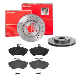 Brembo Bremsensatz-Vorderachse XTRA LINE / STANDARD SK8K0F5BZ6 Bremsensatz, Scheibenbremse vorne rechts links Gelocht/innenbel. 256mm f&uuml;r SKODA VW SEA