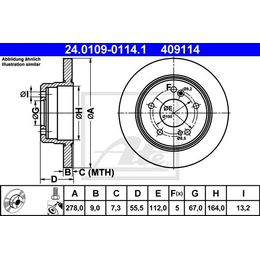 ATE Bremsensatz-Vorn und hinten SG00000DPK Bremsensatz, Scheibenbremse vorne rechts links bel&uuml;ftet 278mm f&uuml;r MERCEDES-BENZ CHRYSLER A2034230112 A00242