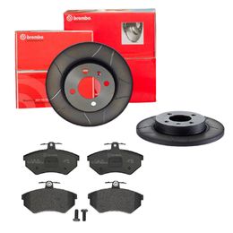Brembo Bremsensatz-Vorderachse MAX LINE / STANDARD SK8K0EZJS5 Bremsensatz, Scheibenbremse vorne rechts links Geschlitzt 256mm f&uuml;r SKODA VW SEAT (FAW)