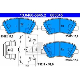 ATE Bremsensatz-Vorderachse SG00000CW7 Bremsensatz, Scheibenbremse vorne hinten rechts links bel&uuml;ftet 262mm f&uuml;r HYUNDAI KIA SSANGYONG 58101-G2A10 5830