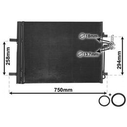 Van Wezel Kondensator, Klimaanlage 18005427 mit Zubeh&ouml;r f&uuml;r FORD VOLVO 1405365 1677879 6G9119710CB