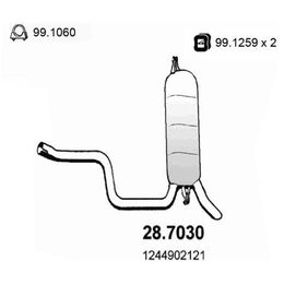Asso Endschalld&auml;mpfer 28.7030 f&uuml;r MERCEDES-BENZ 1244918801 1244902121