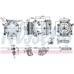 NISSENS Kompressor, Klimaanlage 890780 12V f&uuml;r PEUGEOT CITRO&Euml;N VAUXHALL OPEL 9806706780 9819711380