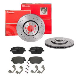 Brembo Bremsensatz-Vorderachse XTRA LINE / STANDARD SK8K0F3WT0 Bremsensatz, Scheibenbremse vorne rechts links Gelocht/innenbel. 288mm f&uuml;r SKODA VW (SV