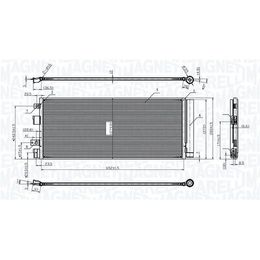 MAGNETI MARELLI Kondensator, Klimaanlage 350203177000 653x288x12 f&uuml;r VAUXHALL OPEL 1850742 13486480
