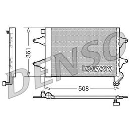 DENSO Kondensator, Klimaanlage DCN27004 508x361x16 f&uuml;r VW DACIA SEAT VAG 6Q0820411K 6Q0820411B 6Q0820411E