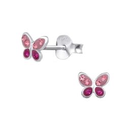 schmuck23 Ohrringe 925 Silber Schmetterling in Pink | Gr.: onesize