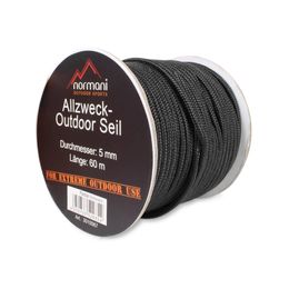 Normani Outdoor Sports Allzweck-Outdoor-Seil 5 mm x 60 m Chetwynd in Schwarz | Gr.: onesize