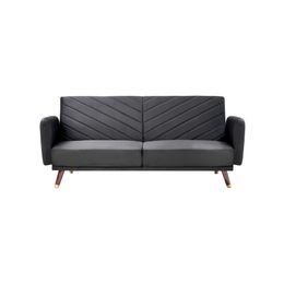 Beliani 3-Sitzer Sofa SENJA in Schwarz/Braun - (W) 198 x (H) 87 x (L) 95 cm | Gr.: onesize