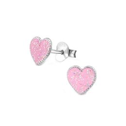 schmuck23 Ohrringe 925 Silber Herz in Pink | Gr.: onesize
