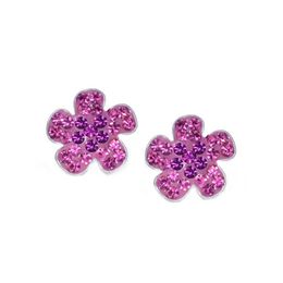 schmuck23 Ohrringe 925 Silber Blume in Pink | Gr.: onesize