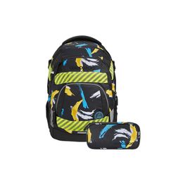 Coocazoo Schulrucksack-Set MATE, M&auml;ppchen Neon Pull-Over in Schwarz | Gr.: onesize