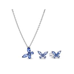 Pandora Damen-Geschenkset Kette und Ohrstecker Schmetterling Blau | Gr.: onesize