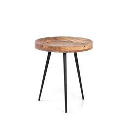 ByLiving Beistelltisch AVA aus Mangoholz - (D) 45 x (H) 50 cm | Gr.: onesize
