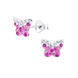schmuck23 Ohrringe 925 Silber Schmetterling in Pink | Gr.: onesize