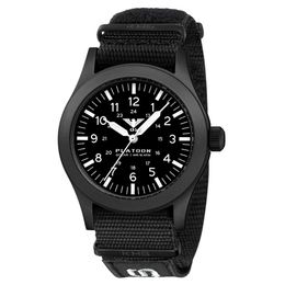 Khs Herrenuhr Platoon Stahl Solar Schwarz | Gr.: onesize
