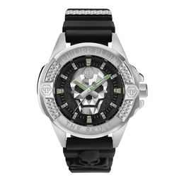 Philipp Plein Herrenuhr The $kull Titan silber in silber | Gr.: onesize
