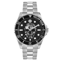 Philipp Plein Herrenuhr The $kull Diver in silber | Gr.: onesize
