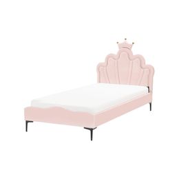 Beliani Einzelbett RUBIAN in Rosa/Schwarz - (W) 103 x (H) 115 x (L) 209 cm | Gr.: onesize
