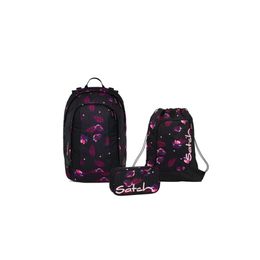 Satch Schulrucksack-Set AIR Mystic Nights 3-teilig in Schwarz/Rosa | Gr.: onesize