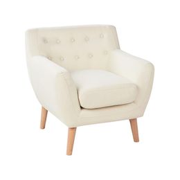 Beliani Sessel MOTALA in Beige/Braun - (W) 77 x (H) 76 x (L) 80 cm | Gr.: onesize