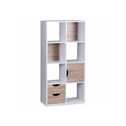 KADIMA DESIGN B&uuml;cherregal | Wei&szlig;/Sonoma, 60x120x29cm, Schubladen, T&uuml;r | Gr.: onesize