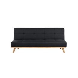 Beliani 3-Sitzer Sofa FROYA in Schwarz/Braun - (W) 183 x (H) 80 x (L) 80 cm | Gr.: onesize