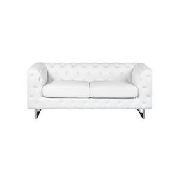Beliani 2-Sitzer Sofa VISSLAND in Wei&szlig;/Silber - (W) 172 x (H) 71 x (L) 87 cm | Gr.: onesize