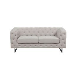 Beliani 2-Sitzer Sofa VISSLAND in Beige/Silber - (W) 172 x (H) 71 x (L) 87 cm | Gr.: onesize