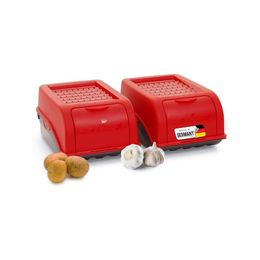 Novaliv Kartoffel Aufbewahrungsbox | 2x klein 3,5L | ROT | Zwiebelbox | Gem&uuml;se in Rot | Gr.: onesize