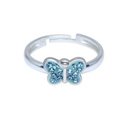 schmuck23 Ring 925 Silber Schmetterling in Hellblau | Gr.: onesize