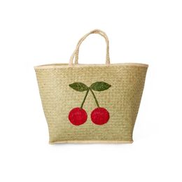 Rice Raffia Tasche Kirsche in braun | Gr.: onesize