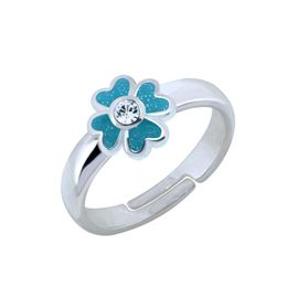 schmuck23 Ring 925 Silber Blume in Gr&uuml;n | Gr.: onesize