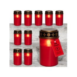 Novaliv LED Grablichter mit Batterie und Timer 6/18 rot 10 St&uuml;ck LED K in Rot | Gr.: onesize